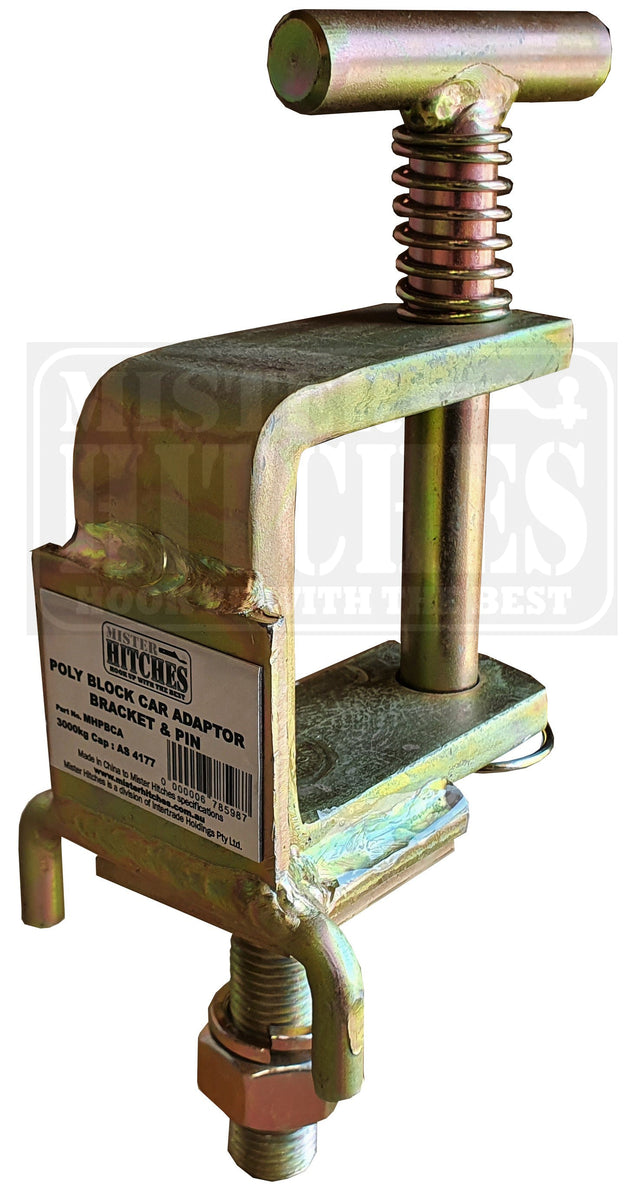 CAR BRACKET & PIN SUITS POLY BLOCK OFF ROAD COUPLING TREG TRIGG STYLE ...